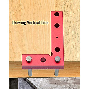 Mini Square Center Finder Tool, 90 Degree Square and Marking Center Finder Precision for Quick Measuring Square Edge, Line Gauge Center Positioning Square for Woodworking Layout, Square Center Scribe