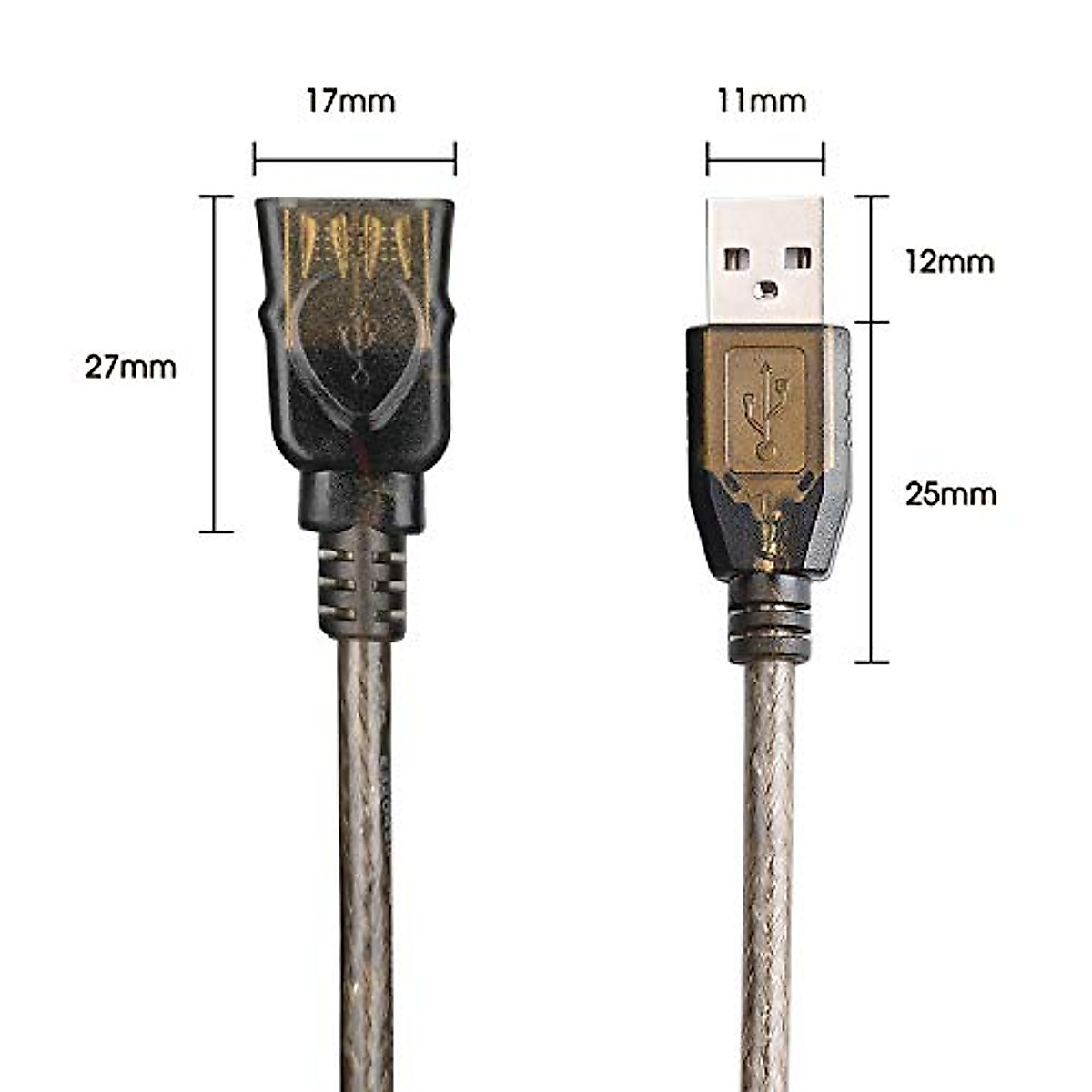 LDKCOK USB 2.0 Type A Male to A Female Active Repeater Extension Cable 50ft, High Speed 480 Mbps