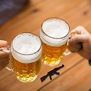 CRMPro Carbon Fiber Bottle Opener with Metal Keyring 2-Pack, Ultralight Keychain Bottle Openers for Outdoor Home Kitchen