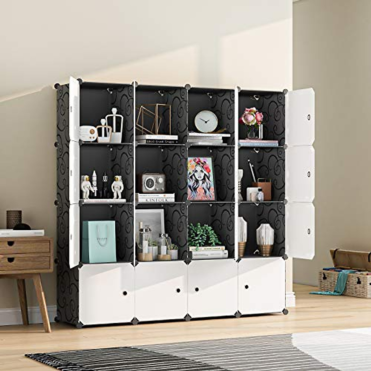 KOUSI Large Cube Storage -14"x18" Depth (16 Cubes) Organizer Shelves Clothes Dresser Closet Storage Organizer Cabinet Shelving Bookshelf Toy Organize
