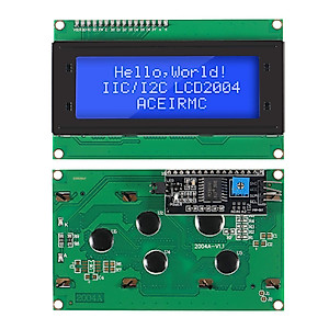 ACEIRMC 3pcs IIC I2C TWI Serial LCD 2004 20x4 Display Screen Blue + IIC I2C Module Interface Adapter for Raspberry Pi Arduino (Blue)