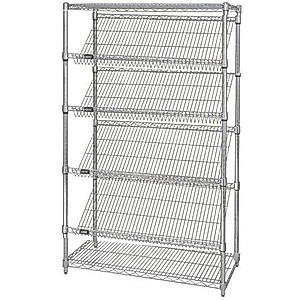 Omega 18" Deep x 60" Wide x 63" High 6 Tier Slanted Wire Shelf Starter Shelving Unit