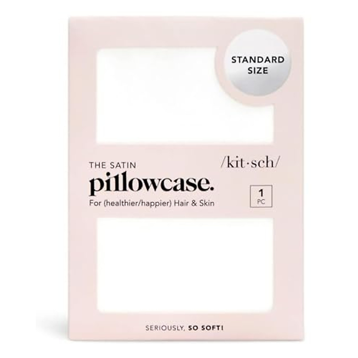 Kitsch Satin Pillowcase for Hair and Skin Queen, Softer Than Mulberry Silk Pillow Cases Standard Size, Cooling Pillow Covers 19x26 in for Sleeping, Smooth Satin Pillowcase with Zipper, (Ivory) 1 Pack