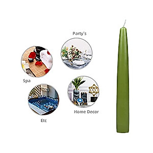 Zest Candle 12-Piece Taper Candles, 6-Inch, Sage Green