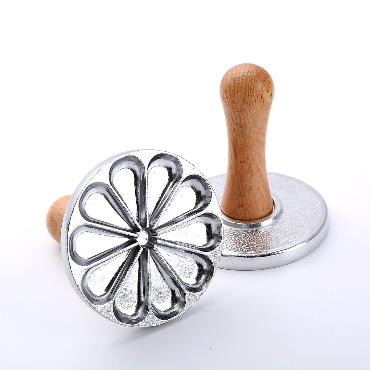 Cookie Stamps Set of 5,Cookie Stamps for Baking Christmas Wooden Handle Nordic Stamp with Geo Cast,Citrus,Emoji,Easy to Use (SET OF 5)