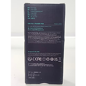 ESR 8-in-1 Portable Hub, USB-C Hub with Gigabit Ethernet, 4K@30Hz HDMI, 100W PD, 2 USB 3.0 Ports, 1 USB 2.0 Port, SD Card Reader, Compatible with iPad 10/Pro 11/12.9, MacBook Pro, and USB-C Devices