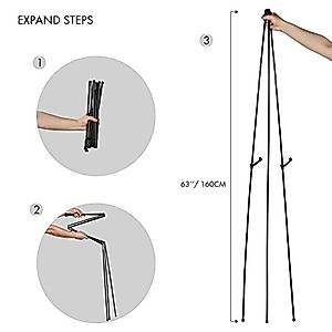 ARTIFY 63" Instant Display Sign Easel Stand, Tripod for Wedding Sign, Posters, Paintings,Canvas and Poster Board, Portable Display Stand for Home School Supplies、Shop and Various Ceremonies