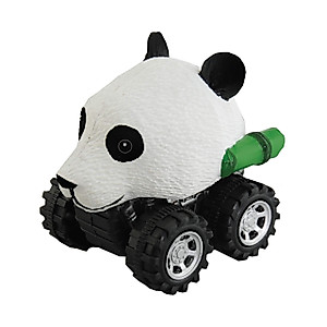 Wild Zoomies - Panda from Deluxebase. Friction powered monster truck toys with cool animal riders, great car toys and Panda toys for boys and girls