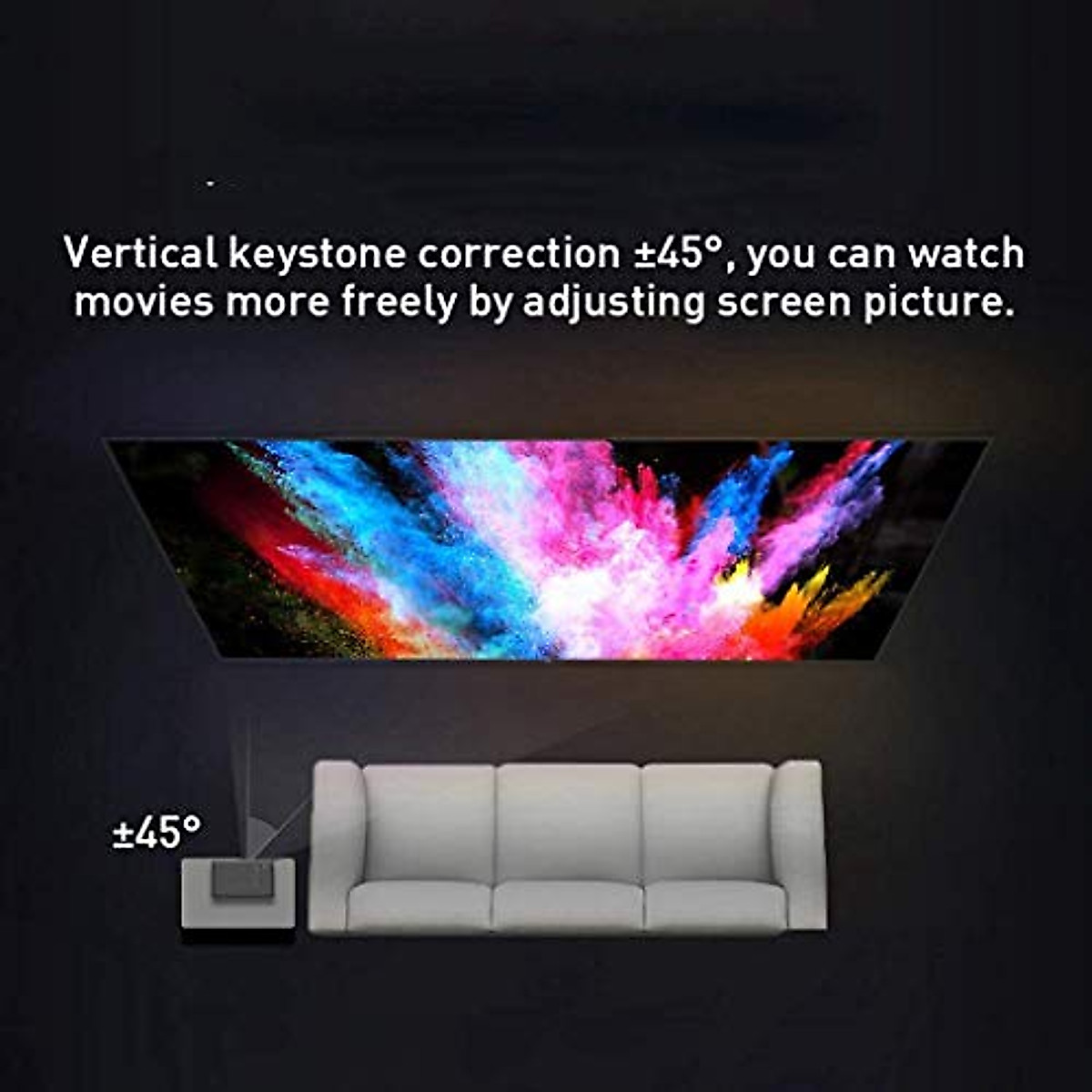 KXDFDC Mini Projector,Intelligent Portable Projector Laptop PC Projectors for Outdoor，4K Decoder