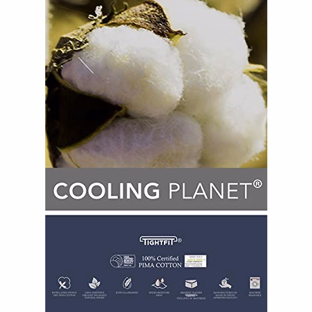 Cooling Planet Full Size Bedsheet Set, 610 TC Pima Cotton, Extra Long Staple Sateen Weave TightFit Elastic Pocket 18" Wrinkle, Fade Resistant Fitted Sheet Set for Bedroom Décor (Sage, 4 Pcs)