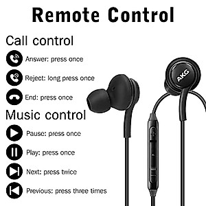 UrbanX OEM 2021 Stereo Headphones for Samsung Galaxy S20 Ultra 5G Braided Cable with Microphone (Black) USB-C Connector (US Version with Warranty)