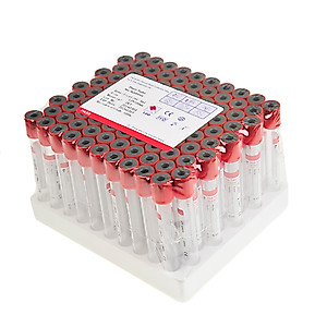 Caphstion Veterinary Lab Vacuum Blood Collection Coagulation Tubes No Additive Tube Blood Collection Tube Pet Supplies, 3ml Red 50pcs
