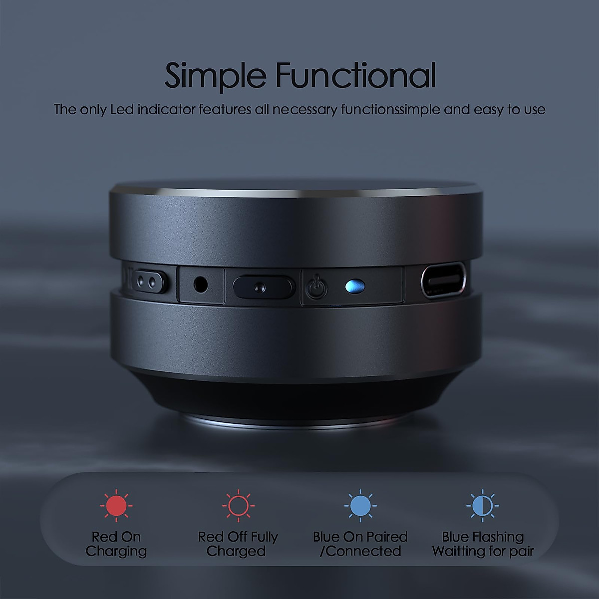 Docooler Bone Conduction Speaker, Mini Bone Conduction Portable Speaker, Small Speaker, Wireless Speaker Stereo Bass Sound Creative Portable Speaker, Built-in Mic Sound for Home,Outdoor (Black 2 Pack)