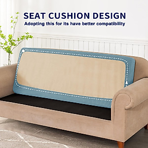 SUBRTEX Couch Slipcover RV Seater Slip Loveseat Stretch Durable Sofa Cushion Cover Spandex Elastic Furniture Protector for Settee Seat for Replacement in Livingroom, Medium, Steel Blue