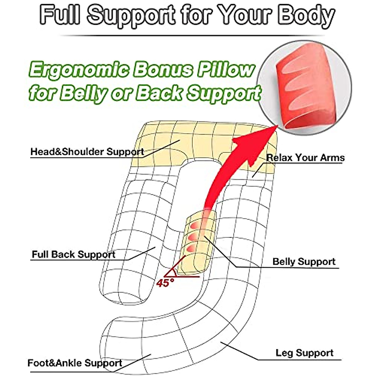 AS AWESLING 60in Pregnancy Pillows for Sleeping | Detachable Maternity Pillow for Pregnant Women | Extra Large Full Body Pillow for Pregnancy (Cool Gray)