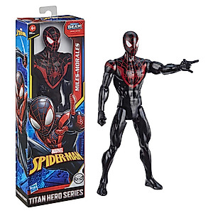 Marvel E85255X3 Spider-Man: Titan Series Miles Morales 30-cm-Scale Super Hero Action Figure Toy, Multi Colour