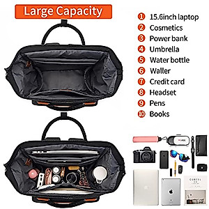 BAGSWAN Laptop Backpack Travel Nurse Bag 15.6 inch Teacher Bookbag Business Computer Backpacks Purse Travel Work Anti-theft College Bags with USB Charging Port Light Back Pack Student