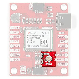 SparkFun GPS Breakout - NEO-M9N, U.FL (Qwiic) Breakout No Soldering Required Breadboardable Contains a Rechargeable Backup Battery Allowing a Warm-Start decreasing time-to-First-fix
