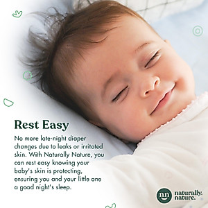 Naturally Nature Overnight Diaper Doubler Booster Pads with Adhesive (96 Count) for Pull-on & Regular Diapers | Nighttime Leak Protection for Heavy Wetters, Diaper Liners for Boys & Girls