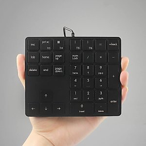 Qisan Numeric Keypad 34 Keys (30%) Mini Multifunctional Wired Number Keypad Black Magicforce | Number Pad for Laptop | Gaming Keypad for Pc | Laptop Accessories | Keypad for Computer-Black Magicforce