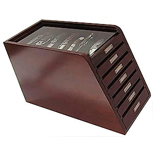 Rosewood Collector Knife Display Tool Storage Cabinet Case, Solid Rosewood, KC03