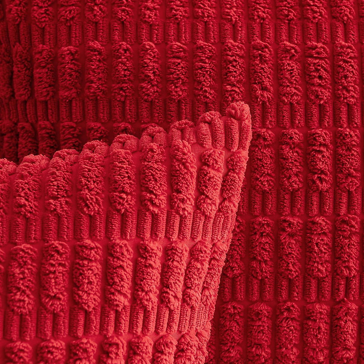 Woaboy Pack of 2 Red Corduroy Decorative Throw Pillow Covers 18X18 Inch Couch Pillow Covers Soft Boho Throw Pillows Modern Farmhouse Home Decor for Sofa Living Room Bed