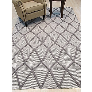 EORC Gray Handmade Wool Xavier Rug Elegant Area Rug for Adding Modern Sophistication and Comfort to Your Living Room, Bedroom, or Office Décor