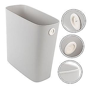 HOOTNEE Trash Can Garbage Container Bin Multipurpose Garbage Can Kitchen Trash Can Narrow Trash Can Garbage Can Trash Basket Recycling Bin Containers Touch Plastic Light Grey
