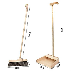 LYSLDH Sweeping Broom, Pig Bristles, Broom and Dustpan Set, Household Broom Combination, Soft Hair Sweeping Hair