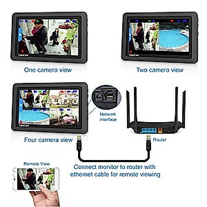 CasaCam VS802 Wireless Security Camera System with 7" Touchscreen Monitor and 2 pcs. HD Cameras, Two-Way Audio, Free APP, SD Card and Battery Installed (720p Camera, 7" Monitor)