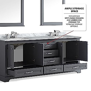 Lexora Dukes 80 in. W x 22 in. D Dark Grey Double Bath Vanity