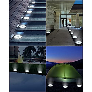 UFOND 12 Pack Solar Ground Lights，Outdoor Waterproof LED Solar Garden Lights, Disk Lights for Lawn Pathway Yard Walkway Driveway Patio Deck, Solar Lights (Cold White)
