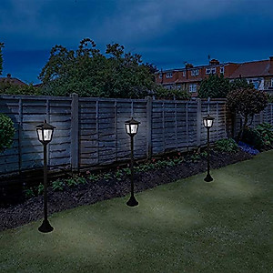 42 Inches Mini Street Post Outdoor Garden Solar Lamp Post Light Lawn - Adjustable (2 Pack)