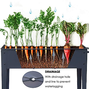 FOYUEE Raised Planter Box with Legs Outdoor Elevated Garden Bed On Wheels for Vegetables Flower Herb Patio