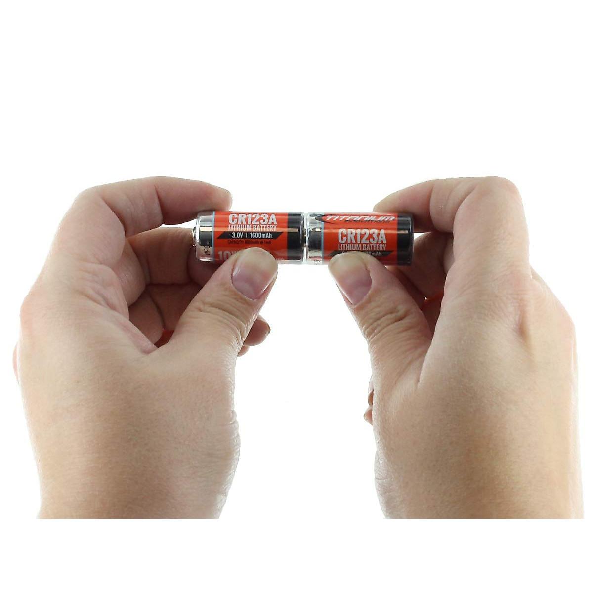 TITANIUM INNOVATIONS CR123A 3V Lithium Battery Tactical Configuration - Box of 12, Shrink Wrapped in Pairs