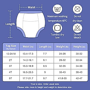 BIG ELEPHANT Potty Training Underwear, Soft Cotton Absorbent Training Pants for Baby Boys & Girls (4T, Dinosaurs World 6 Pack)