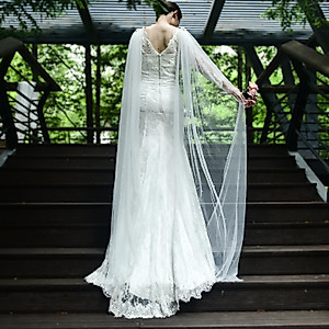 YouLaPan Wedding Wrap Shrug Shawls Stole Boleros Cape Capelet Rhinestone Bride (off white)