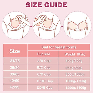 IVITA Mastectomy Bra Post Surgery Pocket Bra Silicone Breast Forms Prosthesis Fake Boobs Crossdressers Transgender Red