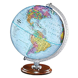 Replogle Student - Educational Classic World globe, Blue Ocean, Raised Relief feature, including a bonus map, made in USA, 12"/30cm diameter