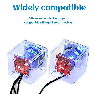 Gikfun Upgraded USB Mini Amplifier Electronic Transparent Stereo Speaker Box Sound Amplifier DIY Kit for Arduino EK1918