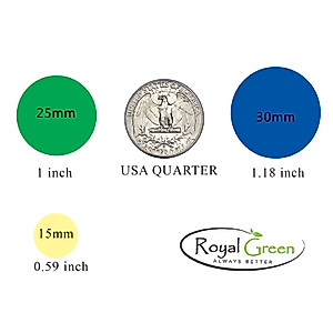 Royal Green Rose Gold Stickers Dots 1 inch - Round Envelope Seals for Baby Shower, Girl Birthday Party, and Decor 25MM - 1200 Pack