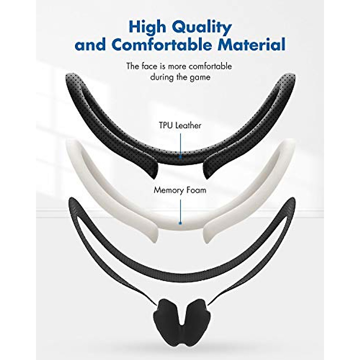 KIWI design VR Facial Interface Bracket with Anti-Leakage Nose Pad and Lens Protector Compatible with Valve Index Accessories