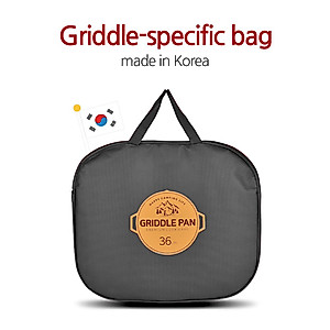 sisem korean IH griddle grill pan bbq with bag, nonstick coating, All stove(Gas, Electric & Induction),griddle(16in)
