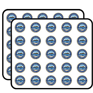 Huntington Beach City Seal - Logo California ca oc surf Surfer Sticker for Scrapbooking, Calendars, Arts, Kids DIY Crafts, Album, Bullet Journals 50 Pack