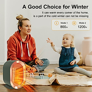 Swocky Indoor Electric Portable Space Heater, 1200W Personal Desk Heater, Fast Quiet Heating Ceramic with Thermostat for Large Room,Bedroom and Office Use (Black)