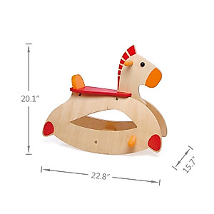 Classic World Wooden Rocking Horse, Ride On Toy for Kid Toddler Baby, Durable Baby Rocking Toy