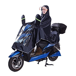 Unisex Adult Poncho Waterproof Rain Poncho Outdoors Bike Ebike Motorcycle Scooter Cycling Jacket Raincoat Cape Rain Cover (Navy)