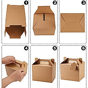 Frantis Brown Gable Boxes 12 Pack 7 x 5.5 x 5.5 Inches with Rope and Tag Party Favor Boxes for Birthday Party Wedding Treat Boxes …