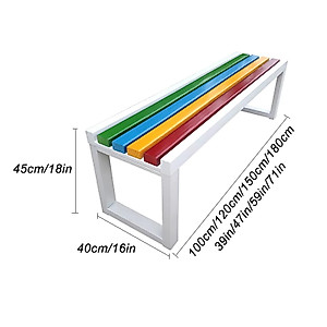 DJJYCTNM Outdoor Garden Bench, Outdoor Benches Weatherproof, Metal Park Bench Patio Benches Front Porch Outdoor Furniture for Patio, Park, Lawn, Yard(Yellow,180x40x45cm/71x16x18in)