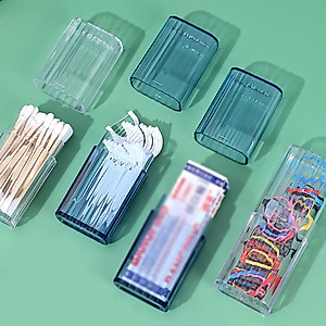 ccHude 4 Pcs Transparent Plastic Cotton Swab Holders Cotton Swab Storage Containers Travel Hair Bobby Pin Holder for Hair Ties Floss Organizer Transparent White
